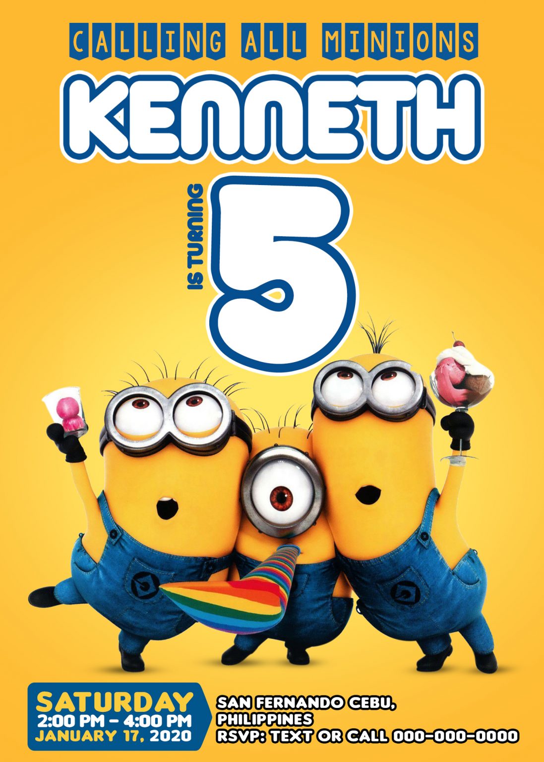 Minion birthday invitation, Minion Party, Printable, Birthday Party ...