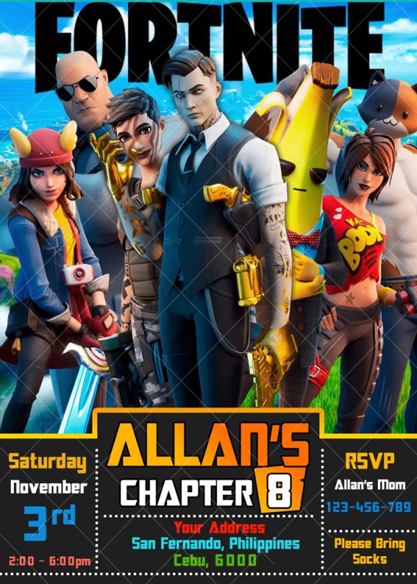 Fortnite Birthday Invitation Card - Jamakodesigns - Fortnite Birthday ...