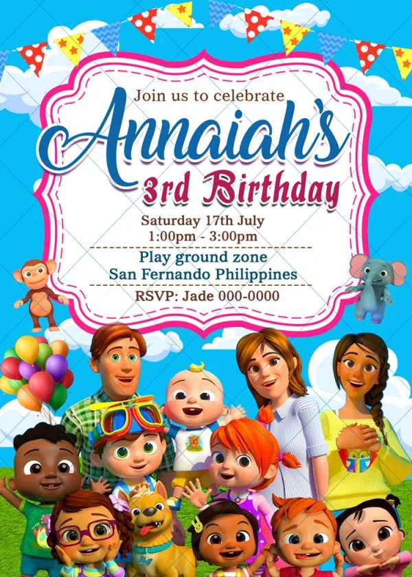 Printable Cocomelon Birthday Invitation, Cocomelon invitations ...