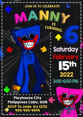 Poppy Playtime Birthday Invitation - Jamakodesigns