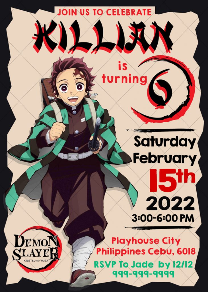 The Demon Slayer Party Invitation Printable - Jamakodesigns
