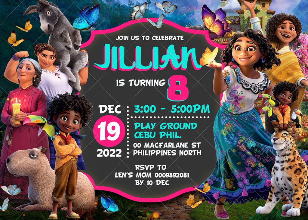 Flower Theme Encanto Birthday Invitation Template - Jamakodesigns