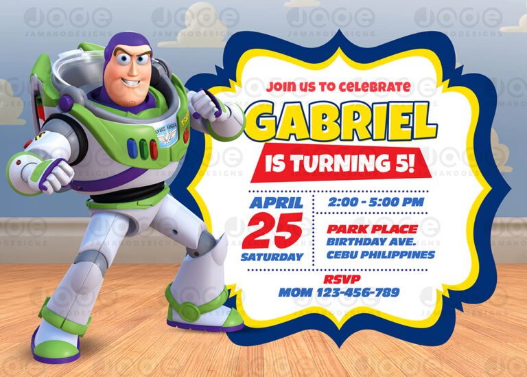 Buzz Lightyear Birthday Invitation Printable design