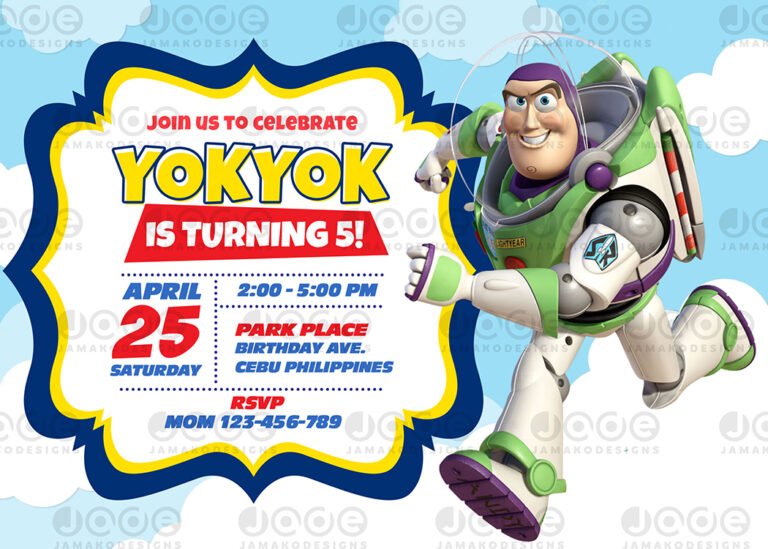 Buzz Lightyear Birthday Invitation, Buzz Lightyear Personalization