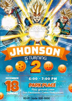Dragon Ball Z Birthday Invitation Printable Template - Jamakodesigns