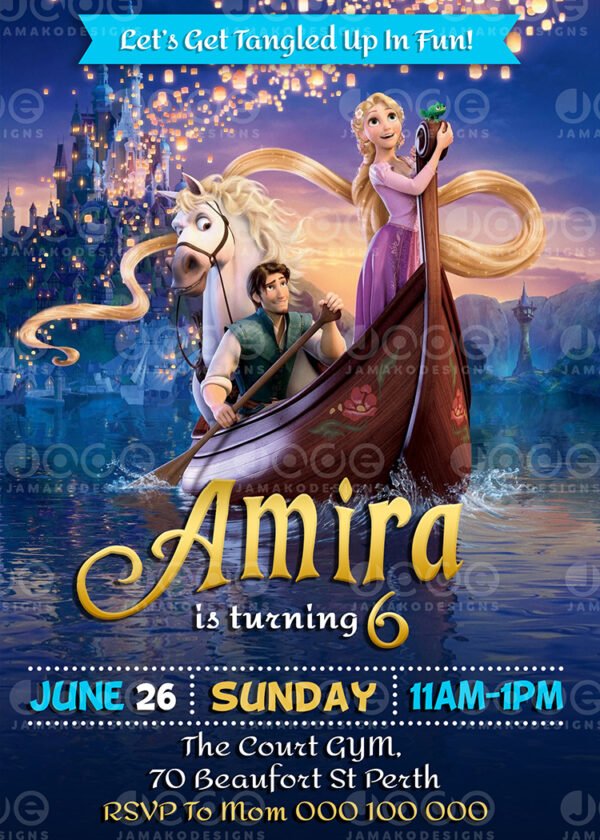 Tangled Birthday Invitation - Jamakodesigns