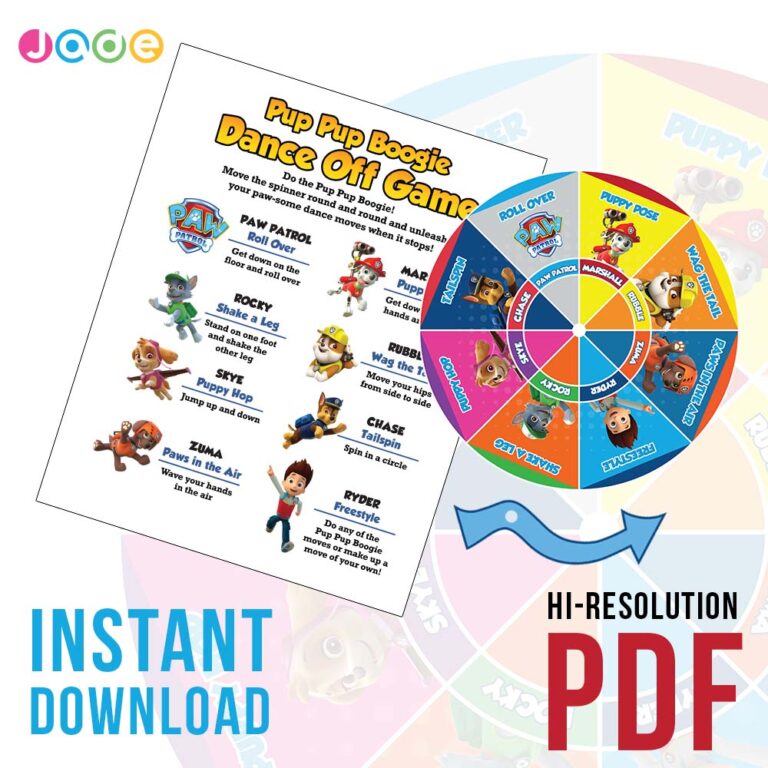 Paw Patrol Spinning wheel Game and pdf guide, Paw Patrol Pop up boogie ...