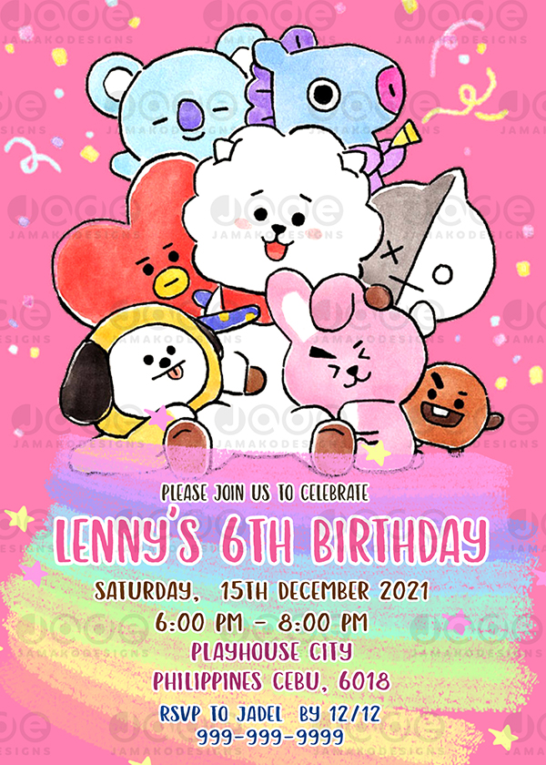 BT21 parties printable for birthdays - Jamakodesigns
