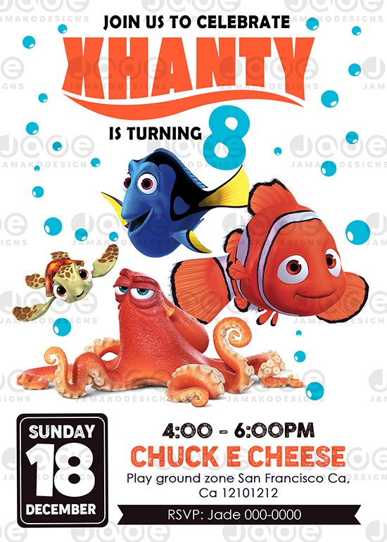 Finding Nemo birthday designs for kids - Jamakodesigns