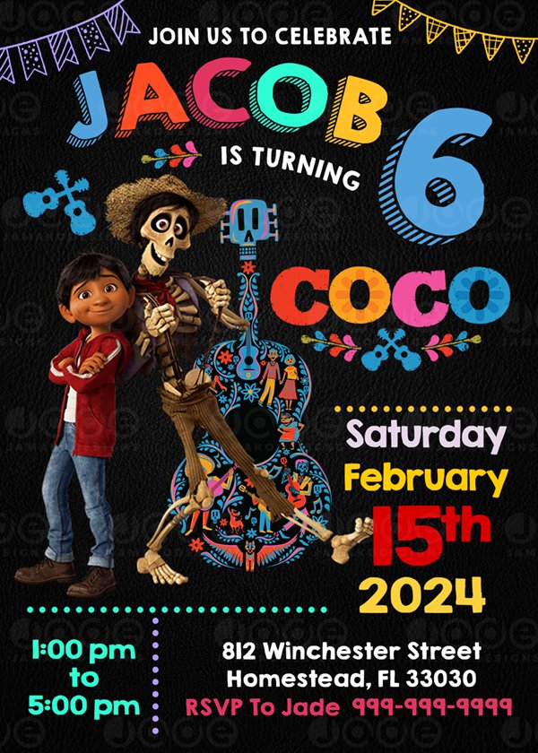 Coco Birthday Party Invitation Template Digital or Printable ...