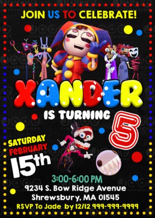 The amazing digital circus Birthday Invitation template - Jamakodesigns