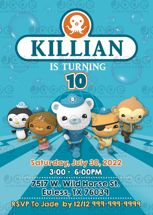 Octonauts Birthday Invitations Bright & Stylish} Octonauts Inspired