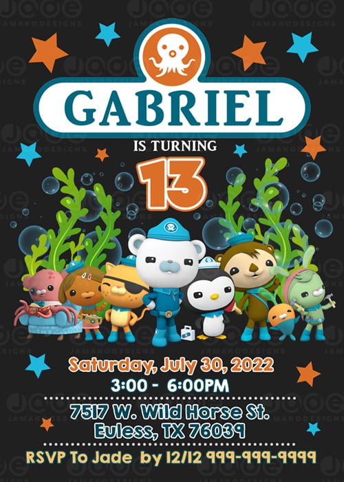 Octonauts Invitation Blank Template