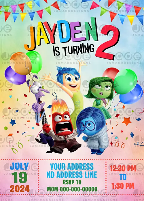 Cute Design Inside out Birthday invitation - Jamakodesigns