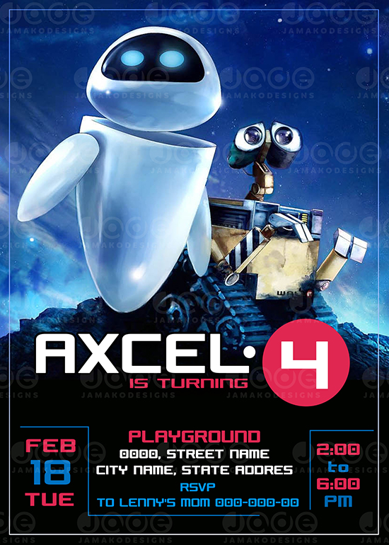 WALL·E Birthday Party Invitation Template - Jamakodesigns